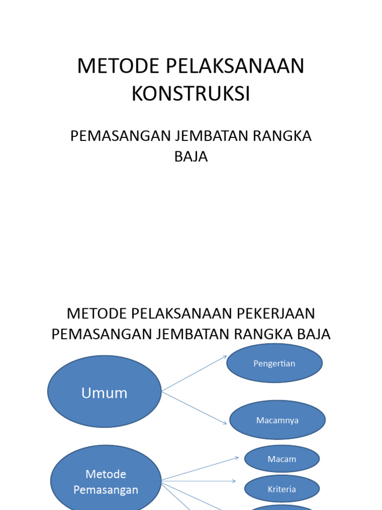 METODE PELAKSANAAN KONSTRUKSI Jembatan Rangka Baja | PDF | Teknologi & Rekayasa