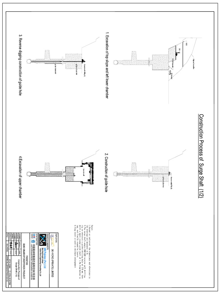 Attached Drawing 5-001 Construction Process of Surge Shaft (1-2) | PDF