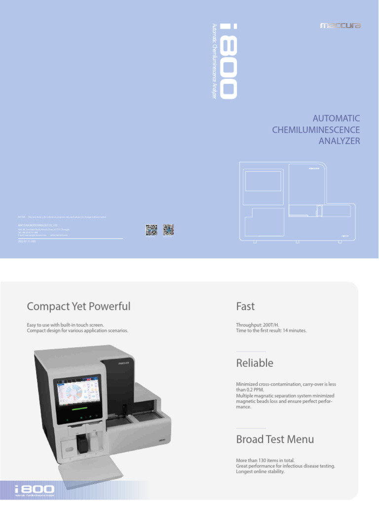 I800 Brochure | PDF | Immunoassay | Diseases And Disorders