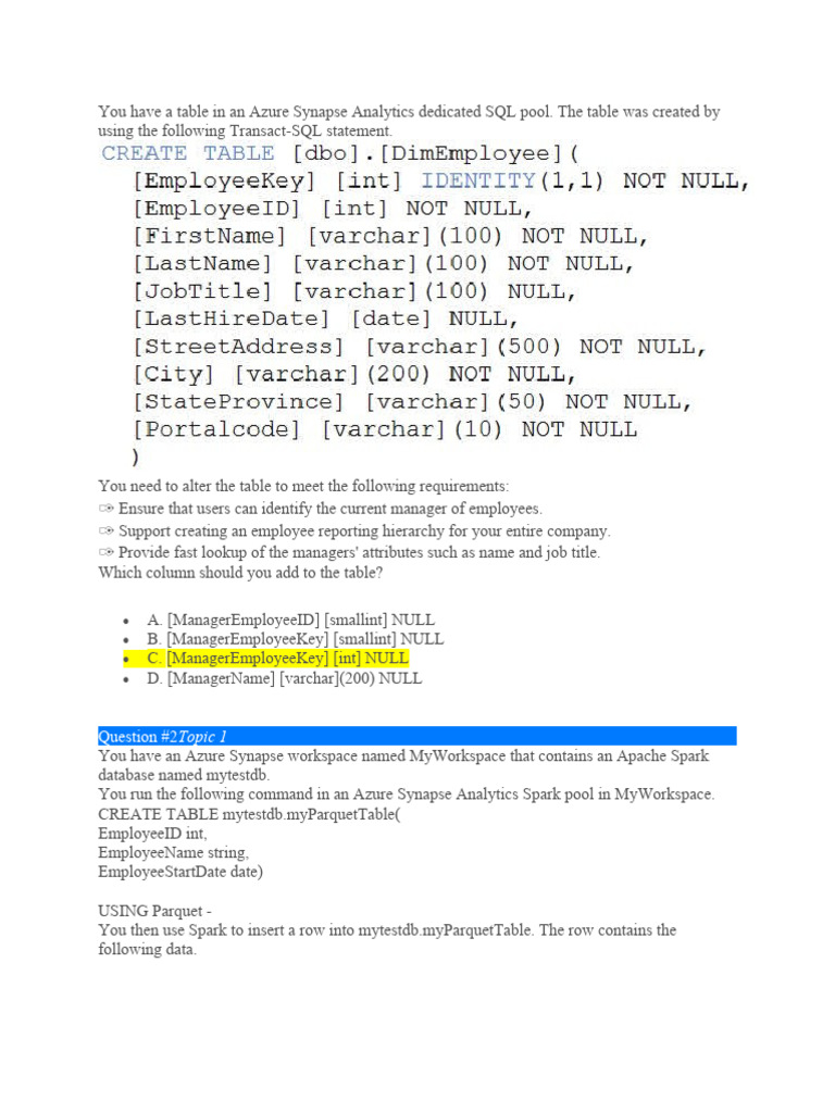 DP-203 Exam Answers | PDF | Computers