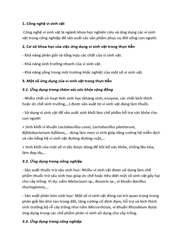 Thành T U CN VSV Và NG D NG | PDF