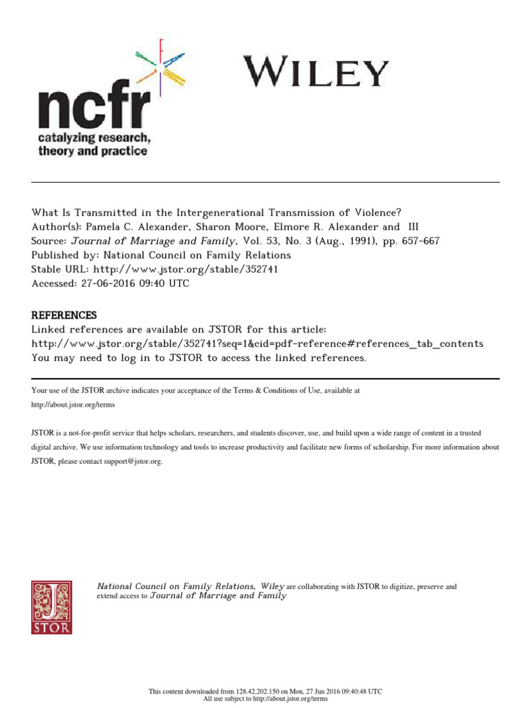 Transmitted Trauma Article | PDF | Violence | Domestic Violence