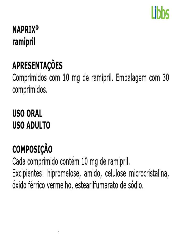 Naprix 10mg Libbs 90 Comprimidos | PDF
