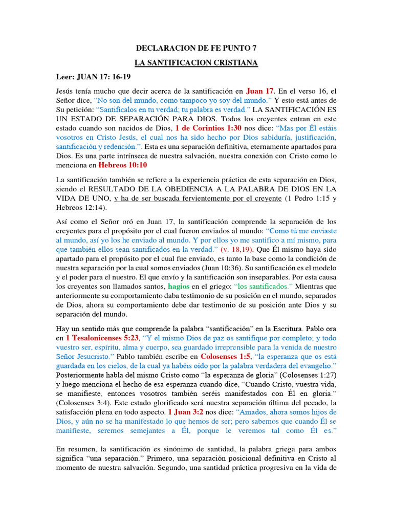 DF7 - La Santificacion | PDF
