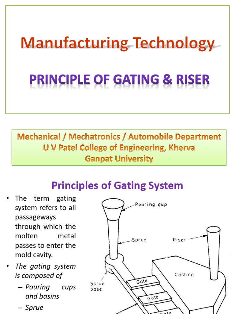 Principle of Gating Riser | PDF | Materials | Crafts