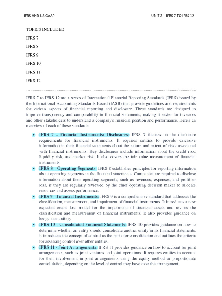 IFRS 7-12: Financial Reporting Standards | PDF | Business | Law
