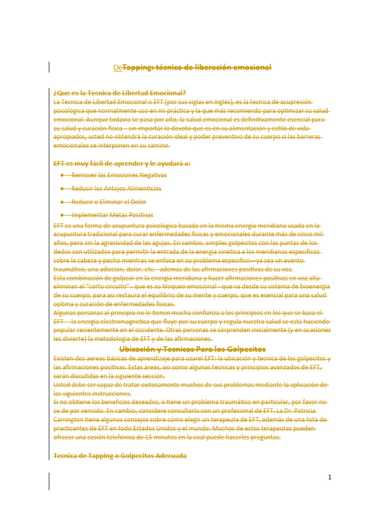 Tapping_tecnica_de_liberacion_emocional | PDF | Las emociones ...