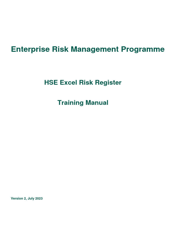 HSE Excel Risk Register Training Guide | PDF | Microsoft Excel | Risk