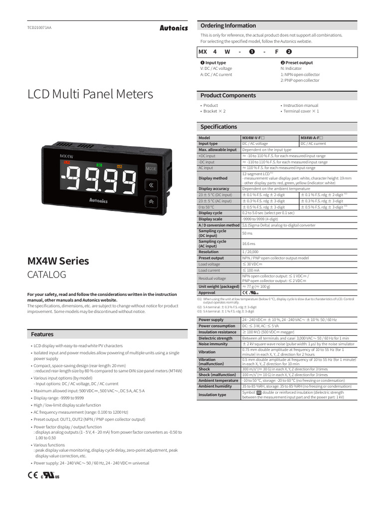 LCD Multi Panel Meters Guide | PDF | Power Supply | Bipolar Junction ...