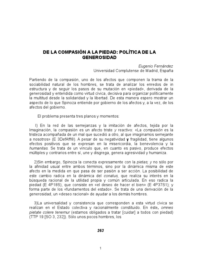 De La Compasión A La Piedad | PDF | Racionalidad | Compasión