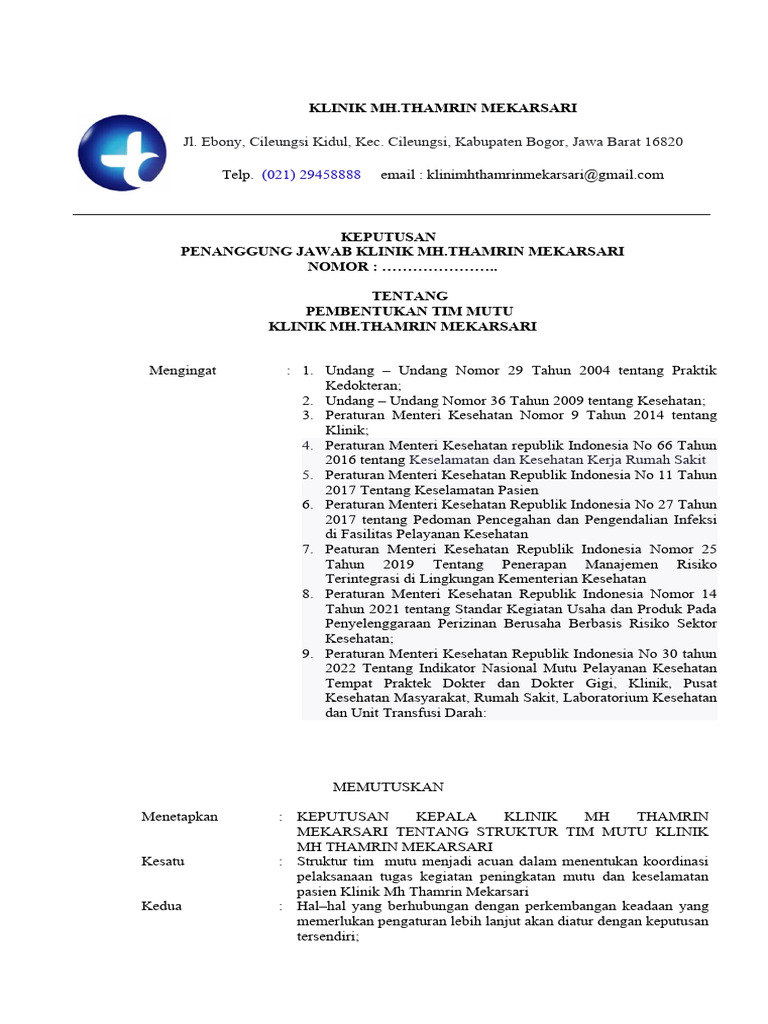 Mutu Klinik | PDF