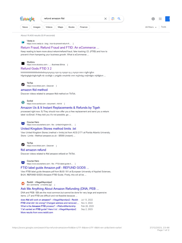 Refund Amazon Ftid - Google Search | PDF