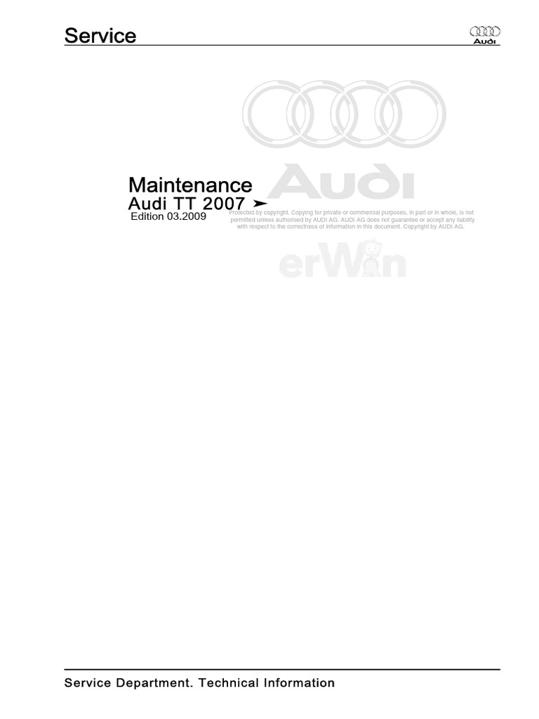 Maintenance TT RS 8J Folder | PDF | Airbag | Copyright