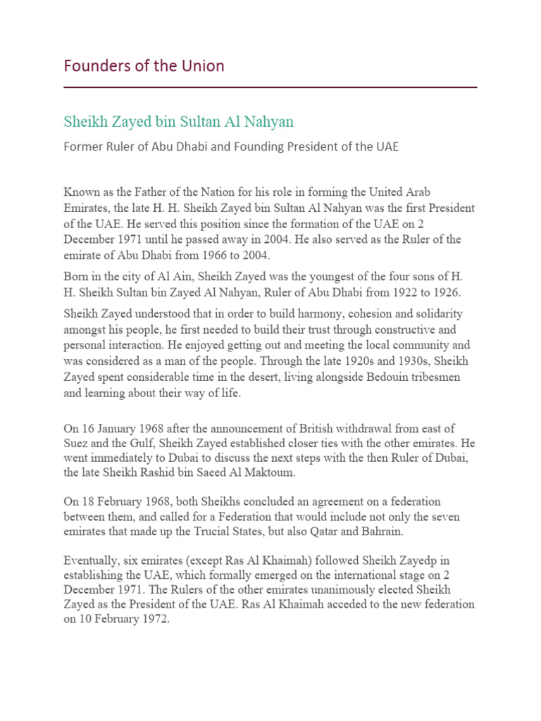 Founders of The Union | PDF