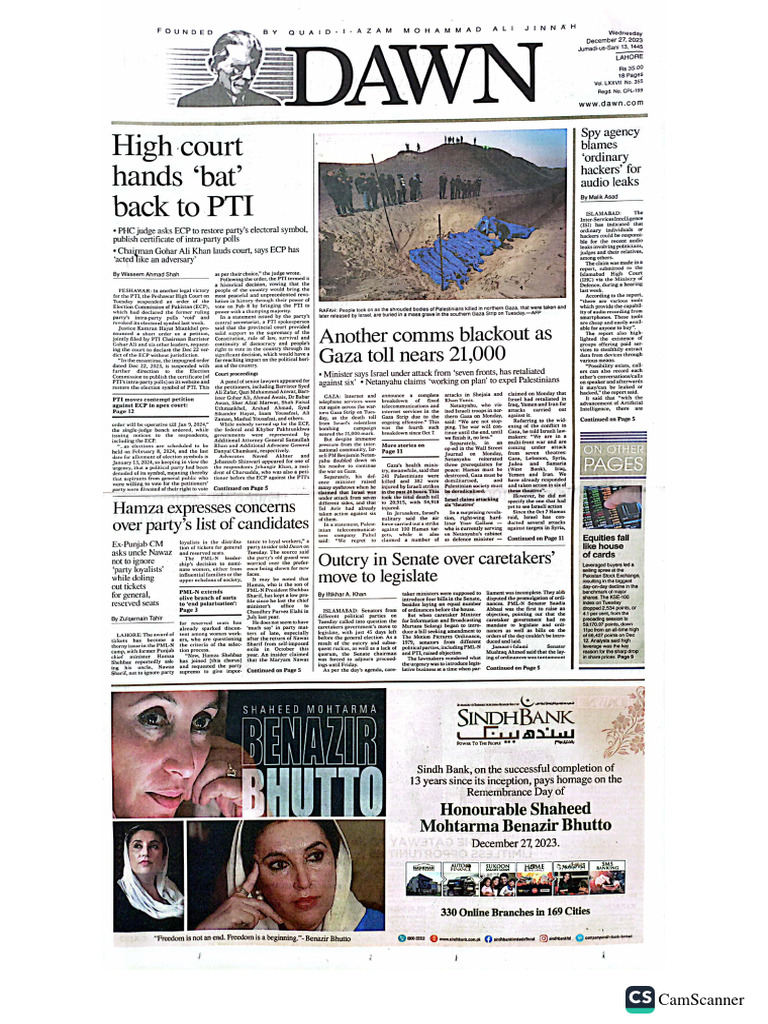 DAWN Newspaper 27 Dec 2023 | PDF