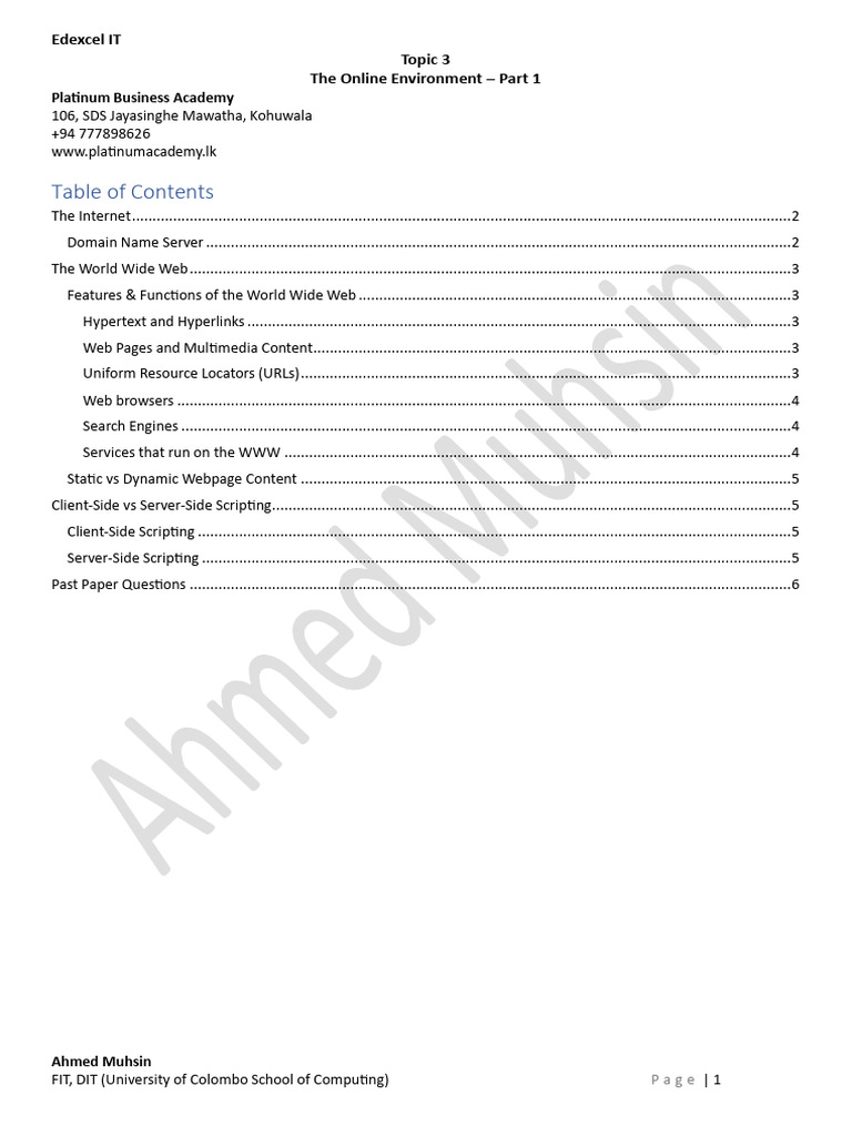 Topic 3 - Online Environment - Part 1 | PDF | Dynamic Web Page | World ...