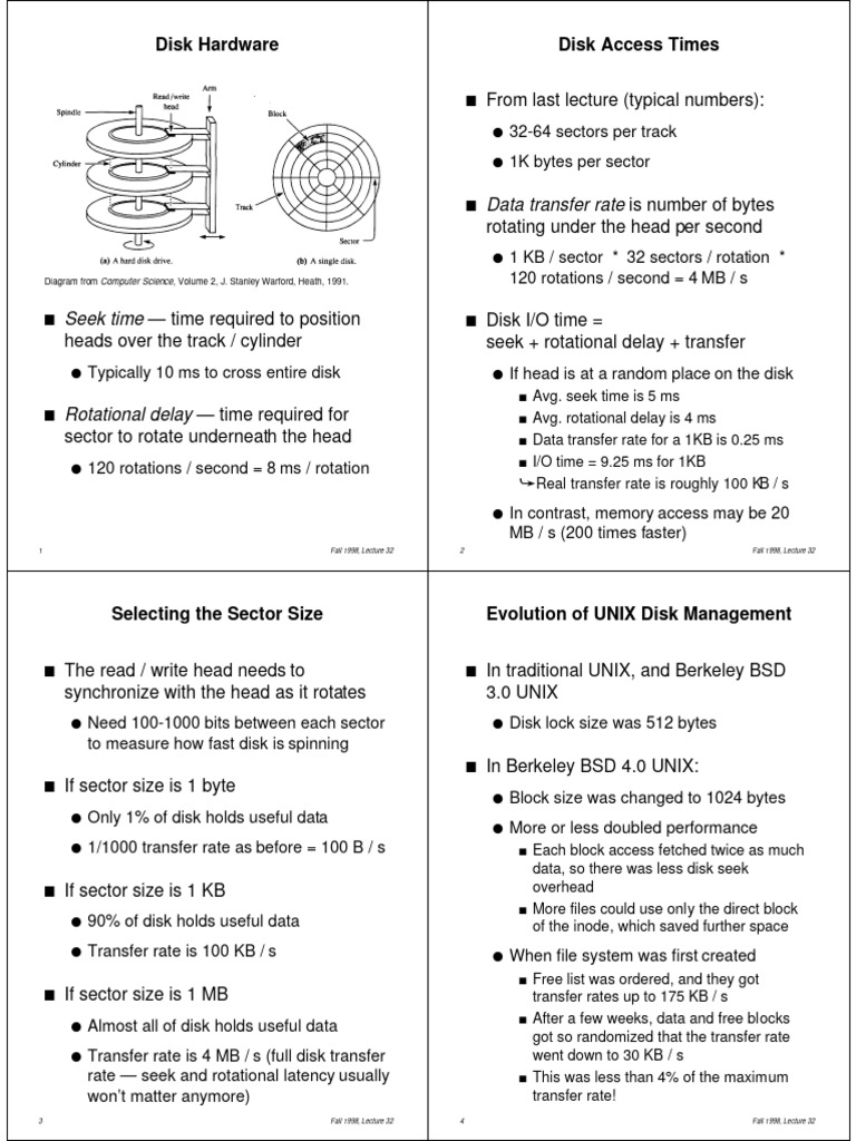Disk Hardware Disk Access Times: Diagram From Computer Science, Volume ...