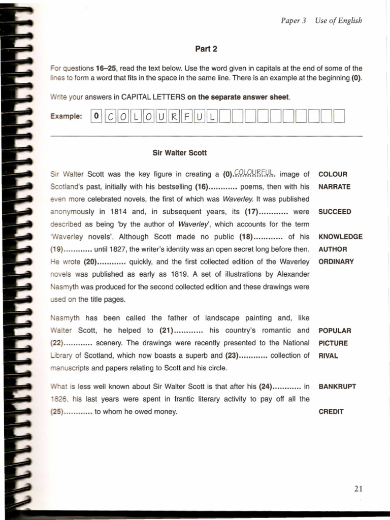 Word Formation Exercise for English Learners | PDF | Art