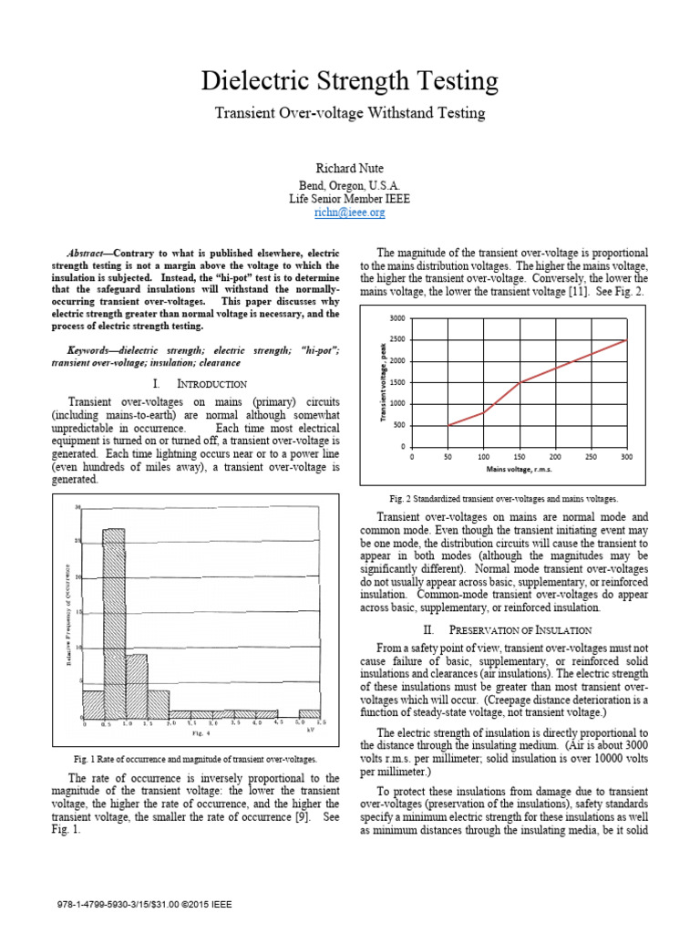 Dielectric Strength Testing Overview | PDF | Insulator (Electricity ...