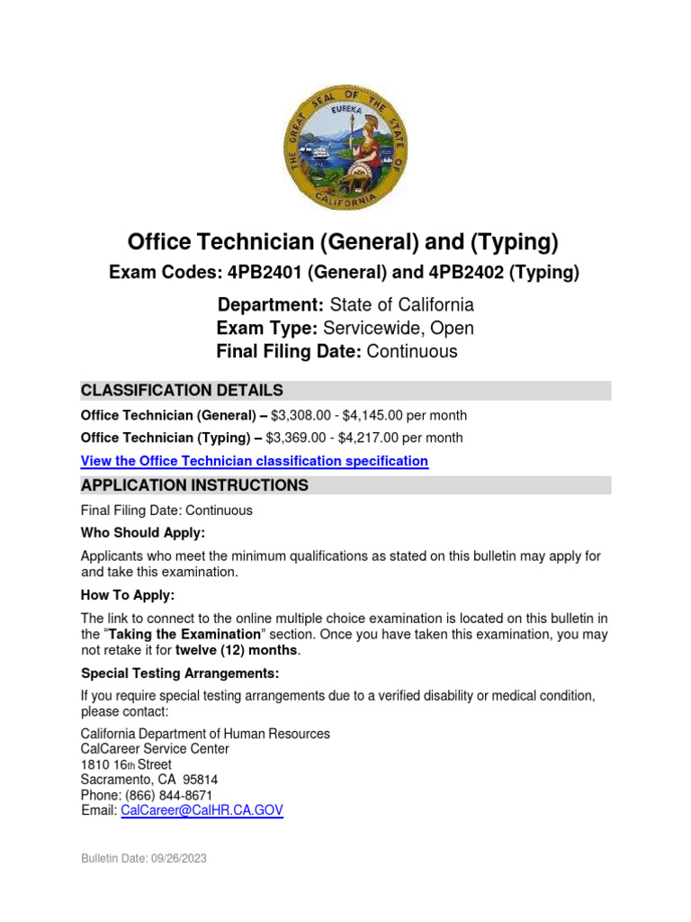 State of California Office Assistant | PDF | Career & Growth | Business