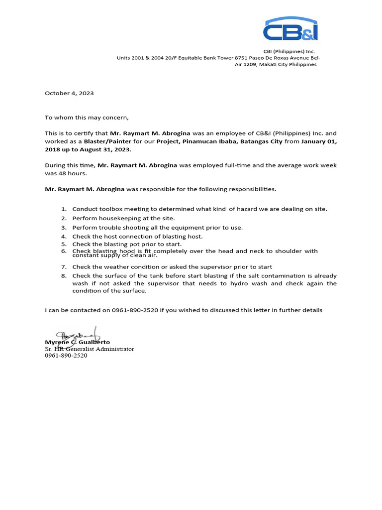 Raymart Reference Letter 2 | PDF