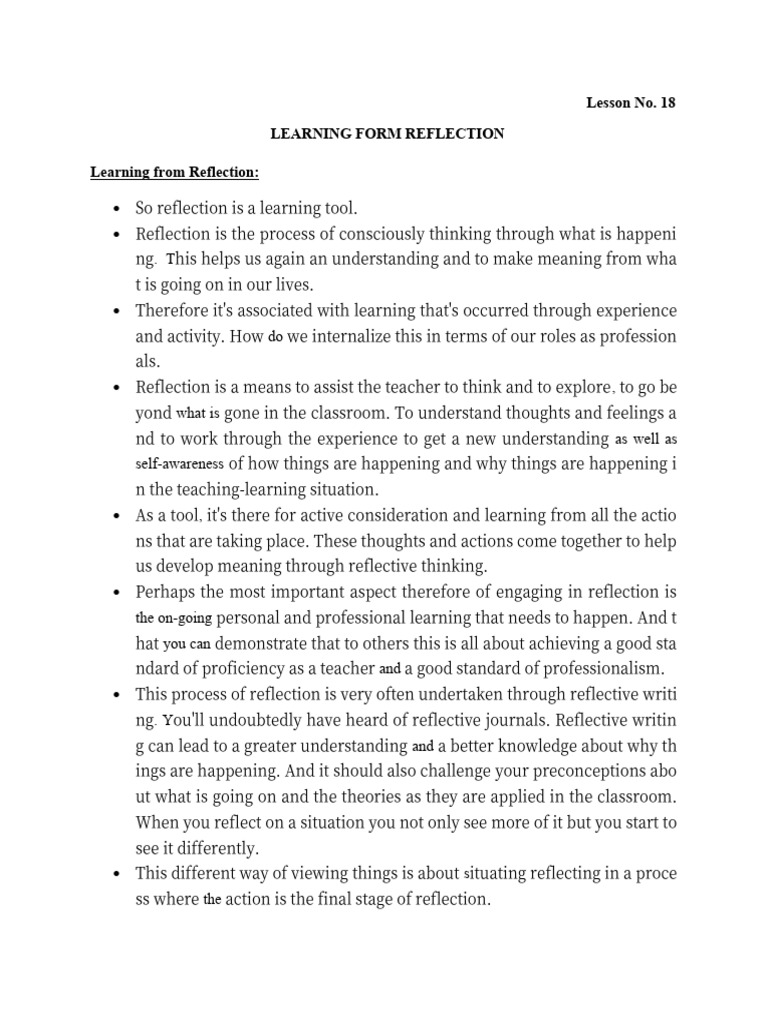 EDU406 Topic 18 | PDF | Reflective Practice | Learning