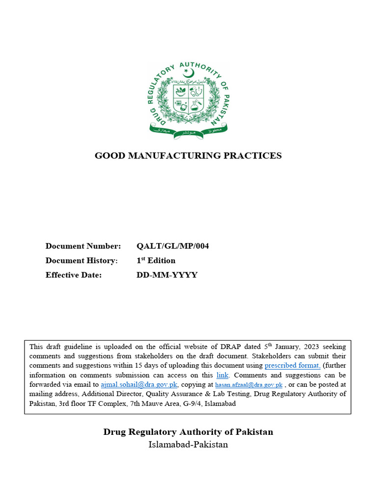 Good Manufacturing Practice QMS | PDF