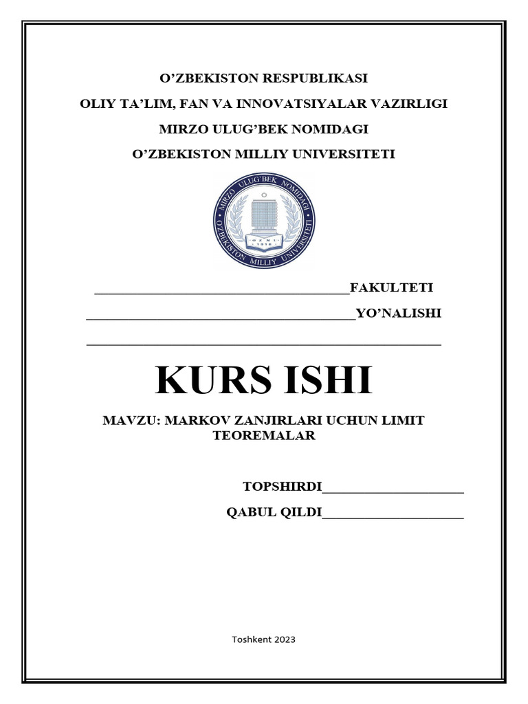 Kurs Ishi Milliy | PDF