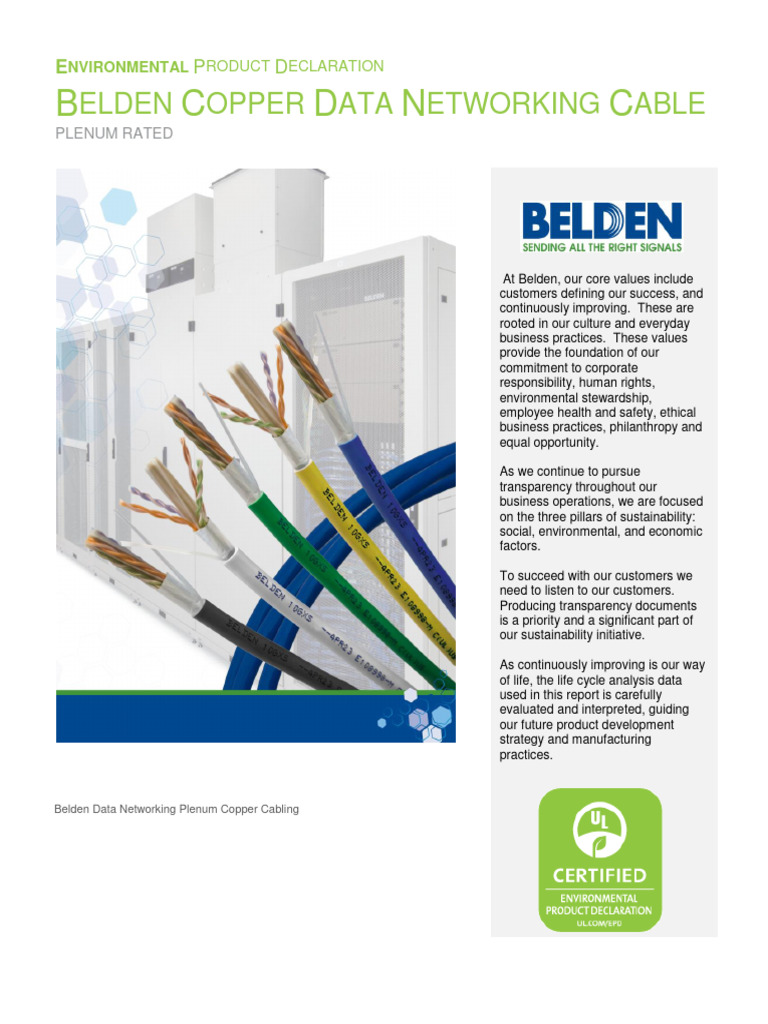 Belden EPD Data Networking Plenum | PDF