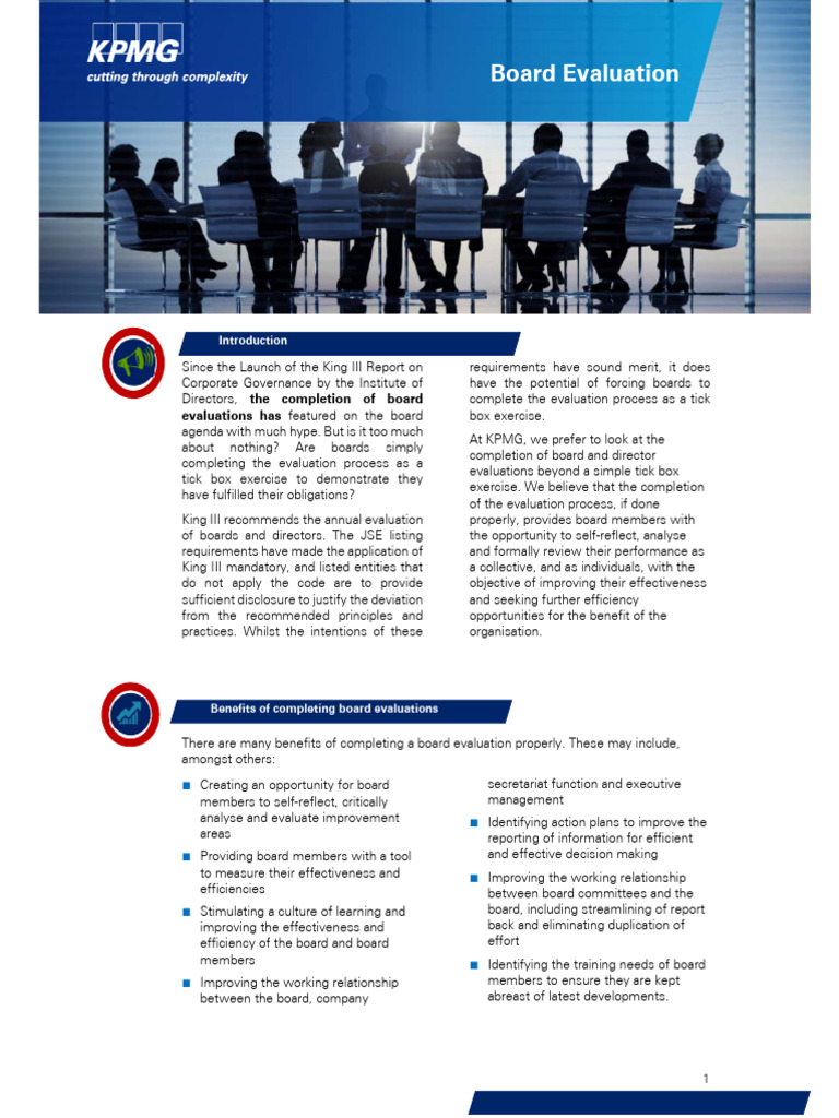 Benefits of Board Evaluations Explained | PDF