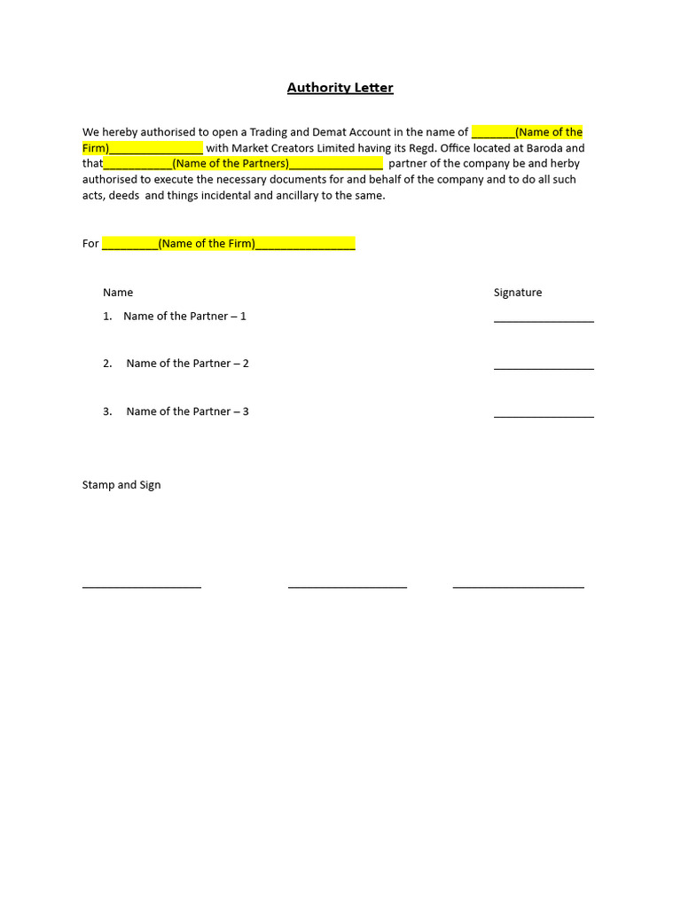 Authority Letter | PDF