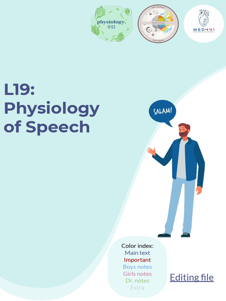Physiology of Speech | PDF | Speech | Aphasia