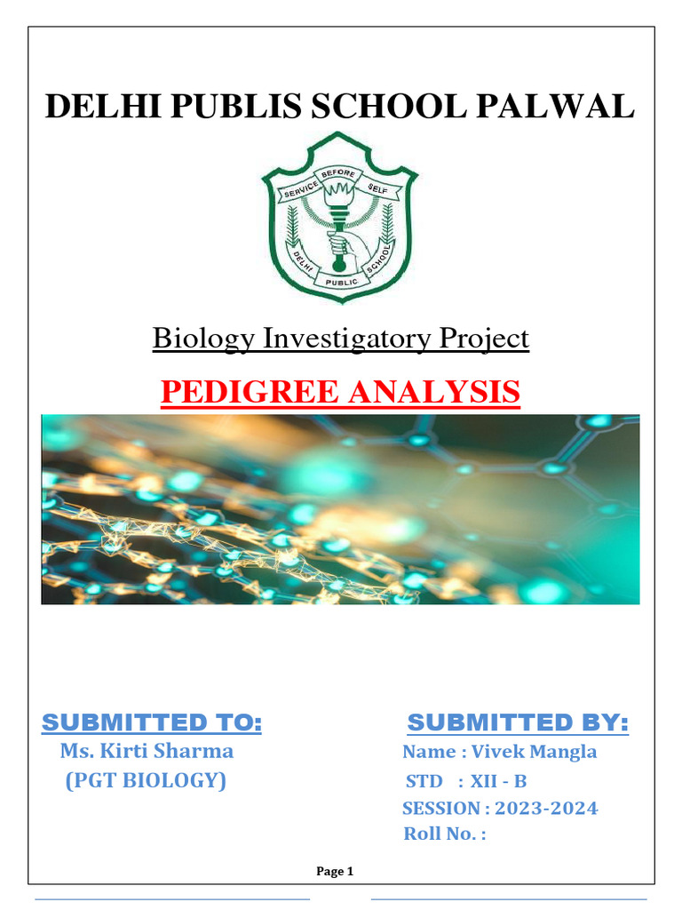 Biology Project Pedigree Analysis Download Free Pdf Dominance