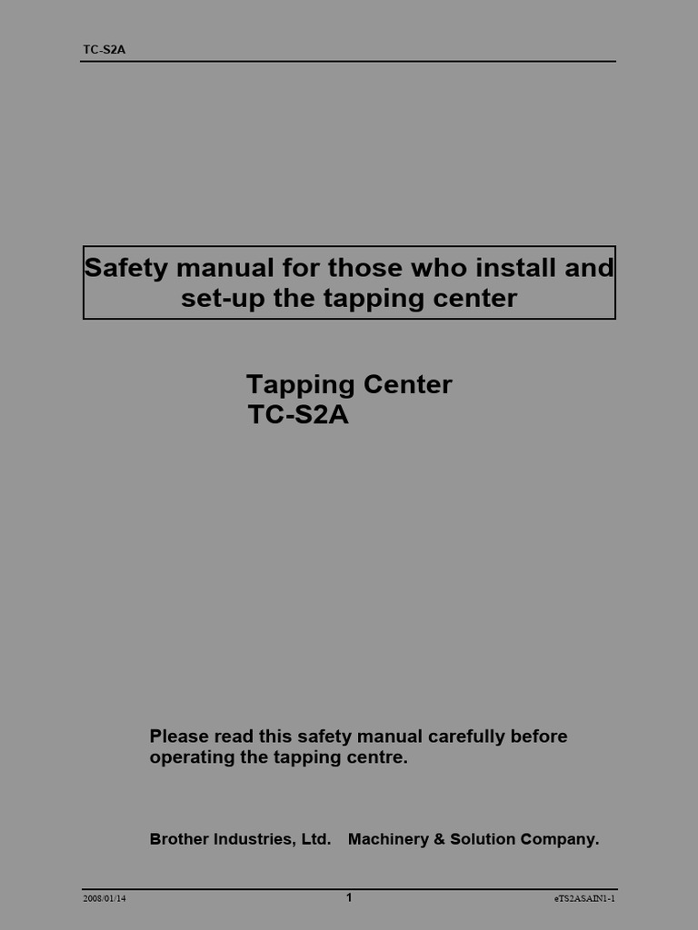 TC-S2A - Operation Manual For Advanced Personnel | PDF