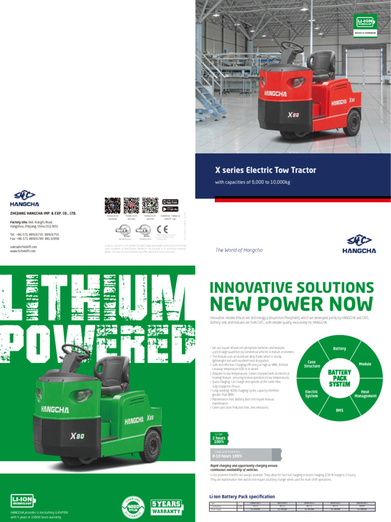 X Series Electric Tow Tractor 6-10t | PDF | Truck | Manufactured Goods