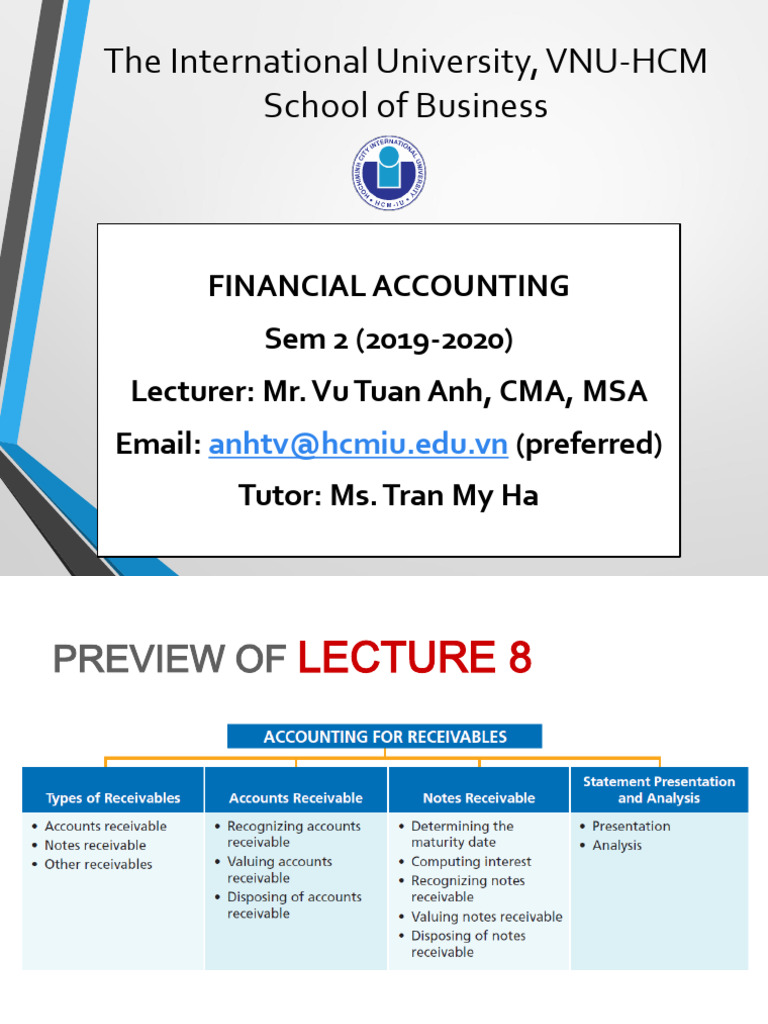 Lecture 08 - Receivables | PDF | Bad Debt | Credit Card