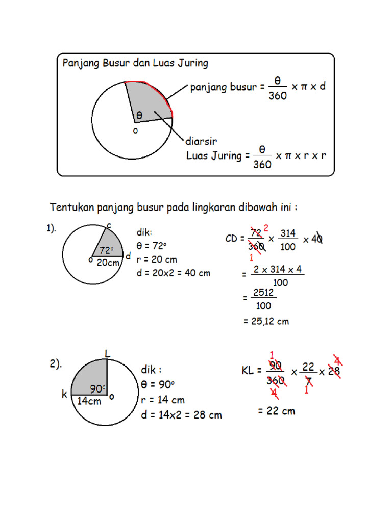 Panjang Busur Dan Luas Juring | PDF