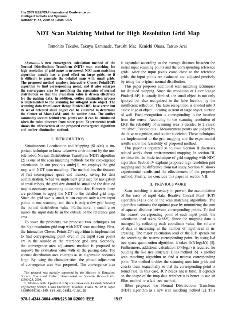 NDT Scan Matching Method For High Resolution Grid Map | PDF | Eigenvalues And Eigenvectors ...