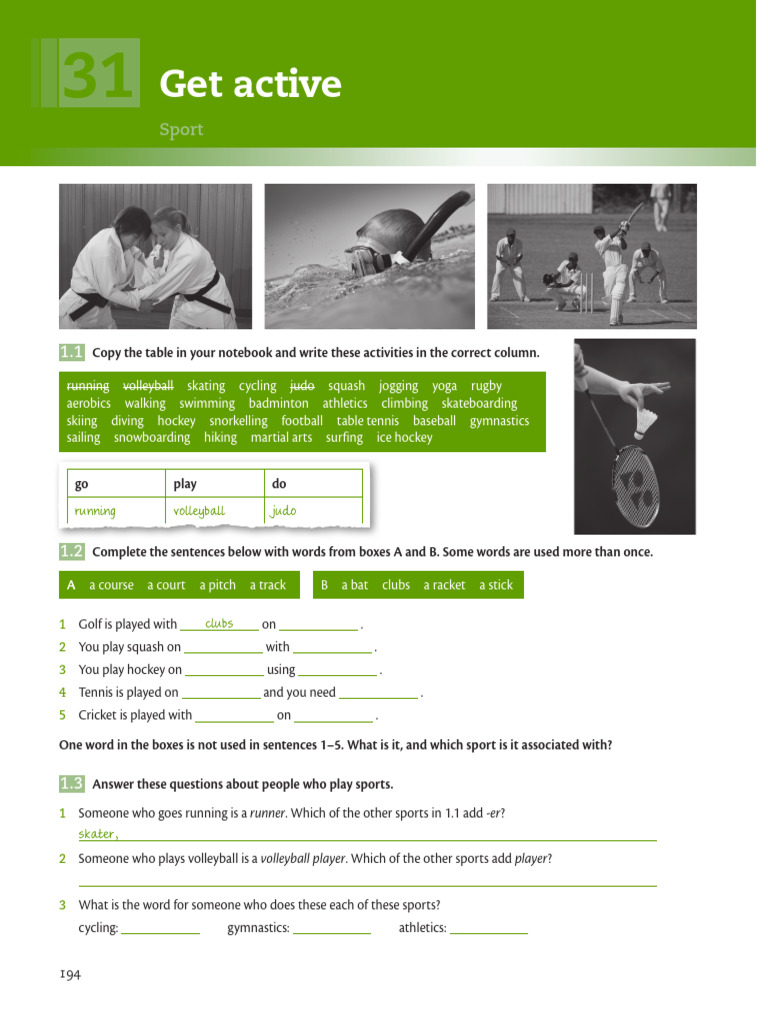 VFF Unit 31 Get Active | PDF | Sports | Linguistics