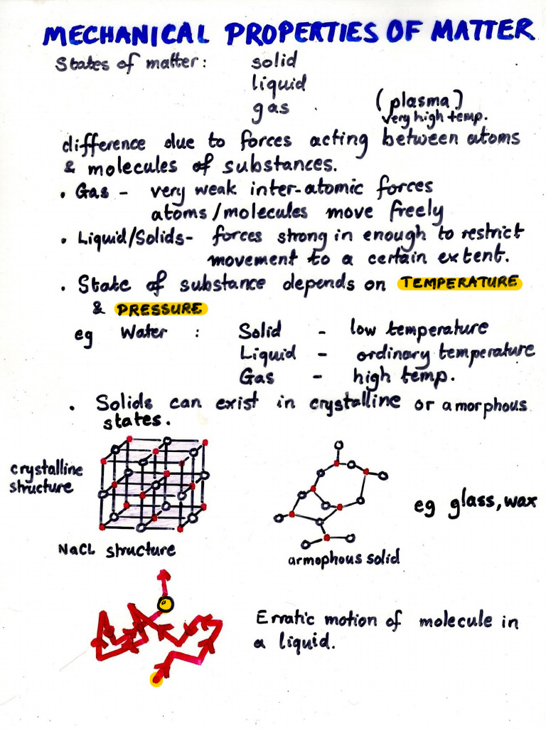 Mechanical Properties of Matter Topic 10 | PDF
