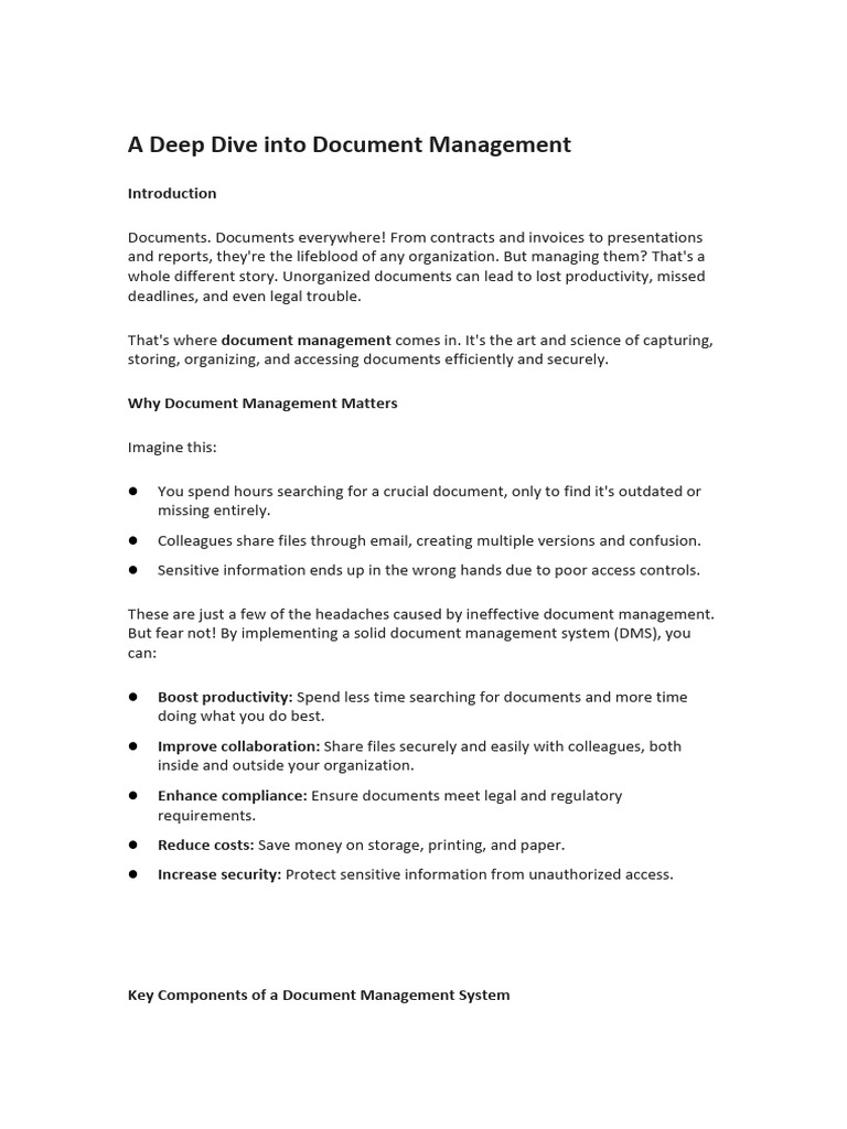 A Deep Dive Into Document Management | PDF