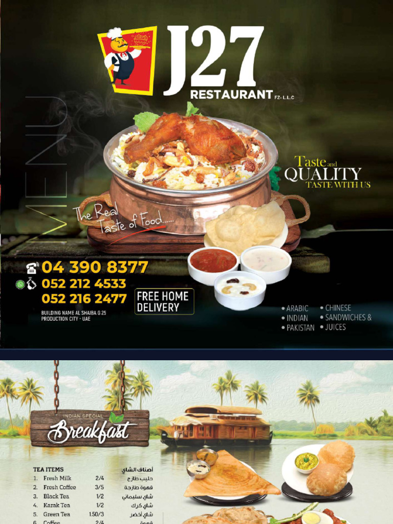 Restaurant Menu in Dubai Production City | PDF
