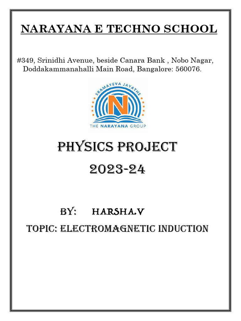Physics Project | PDF | Electromagnetic Induction | Magnetic Field