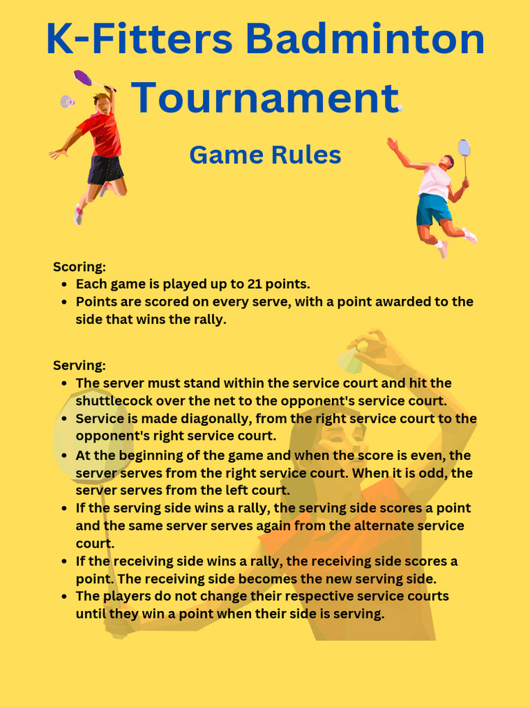 Badminton Game Rules | PDF