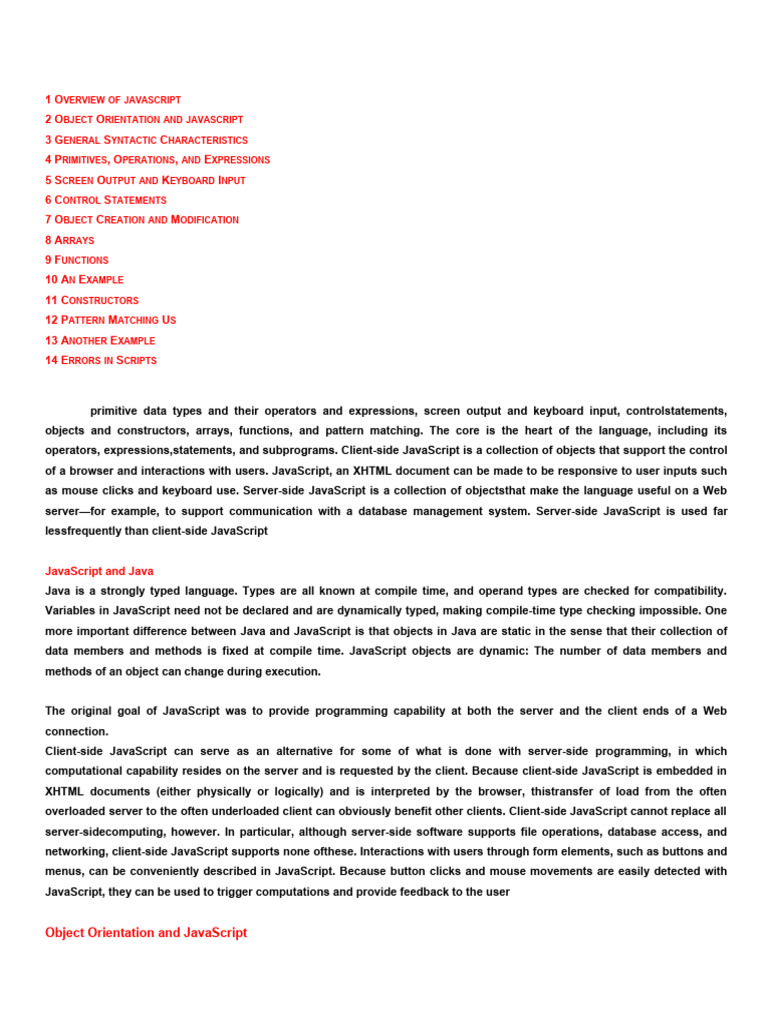 Javascript Notes | PDF | Java Script | Object (Computer Science) Javascript Notes | PDF | Java Script | Object (Computer Science)