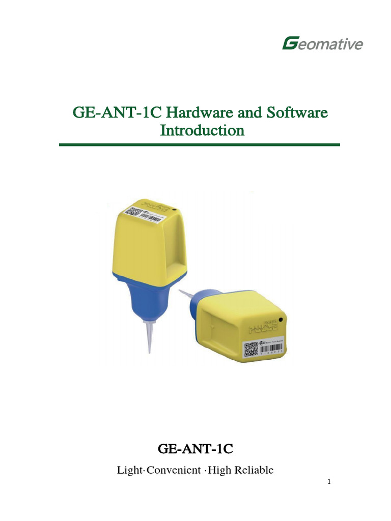 GE-ANT-1C Hardware and Software Introduction | PDF