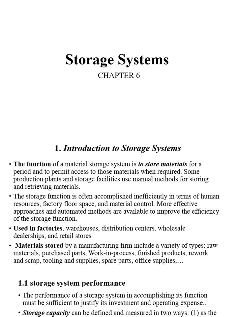 Chapter 6 Storage Systems | PDF | Inventory | Supply Chain Management
