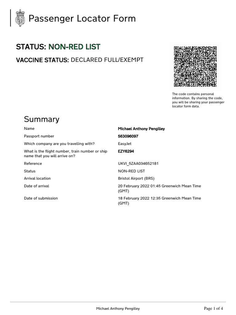 UK Passenger Locator Form Guide | PDF | Travel Visa | Cultural ...