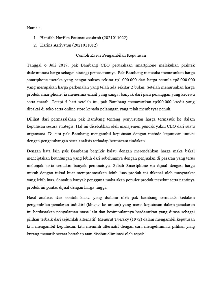 Tugas Psi. Kognitif | PDF | Pengelolaan Keuangan & Uang | Ilmu Sosial