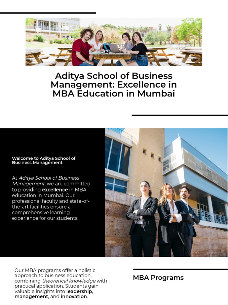 Aditya School of Business Management Excellence in Mba Education in ...